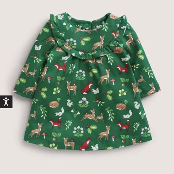 Baby Boden | Dresses | Baby Bodenshady Green Festive Woodland Dress ...
